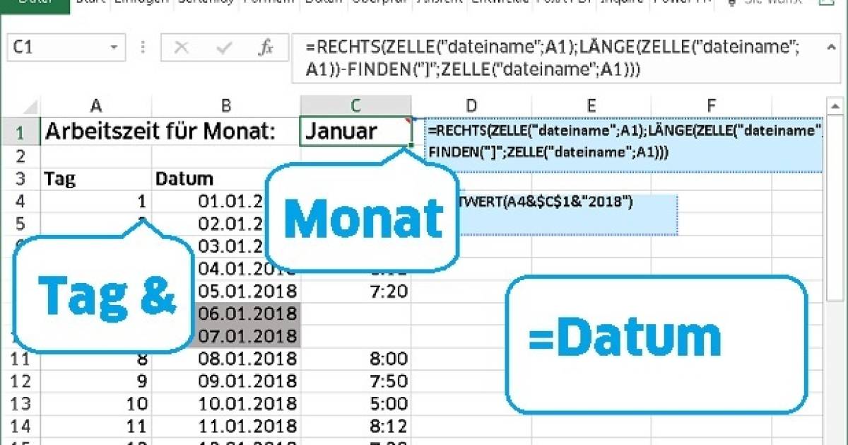 Excel Text Monatsnamen In Datum Umwandeln Pctipp Ch