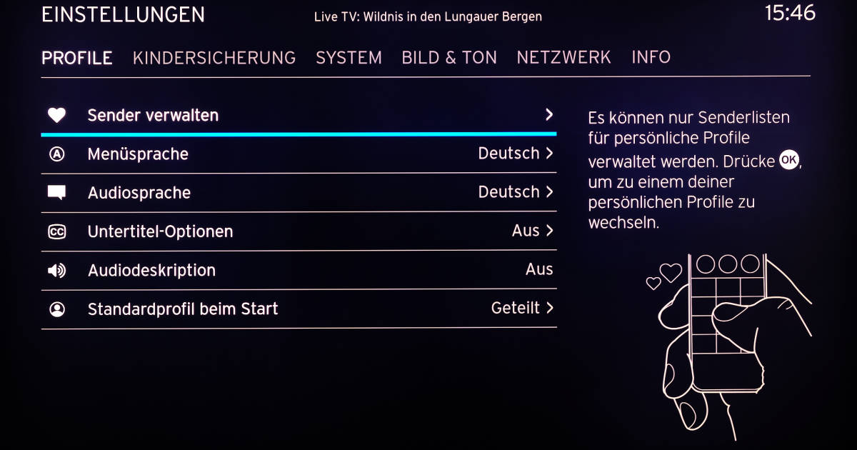 Profile für die TV-Box von UPC - pctipp.ch