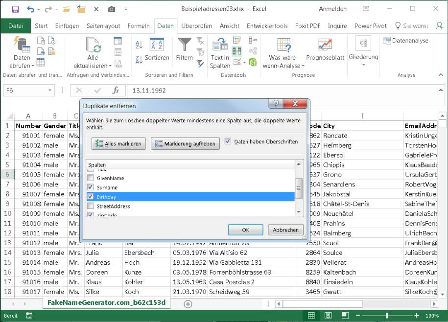 Excel: Duplikate und doppelte Einträge entfernen - pctipp.ch
