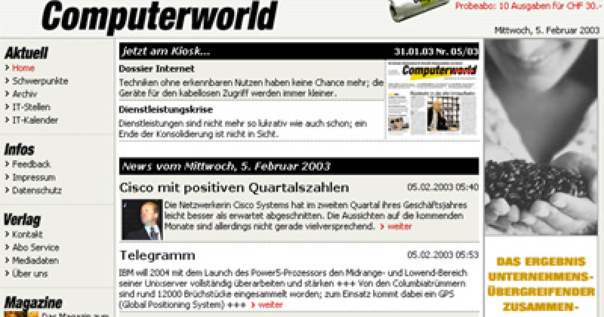 Computerworld schaltet neue Website auf - pctipp.ch
