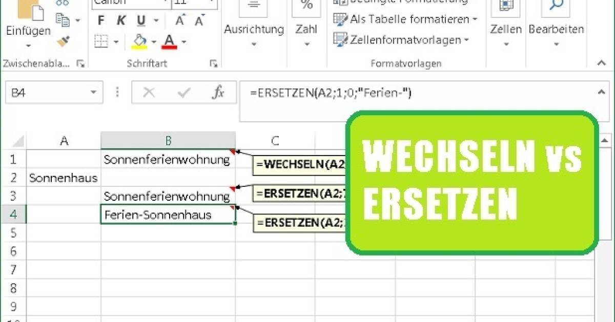 Excel: Ersetzen oder Wechseln? - pctipp.ch Excel: Ersetzen oder Wechseln? - pctipp.ch