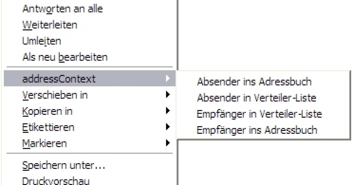 Thunderbird: Absender und Empfänger ins Adressbuch übernehmen - pctipp.ch
