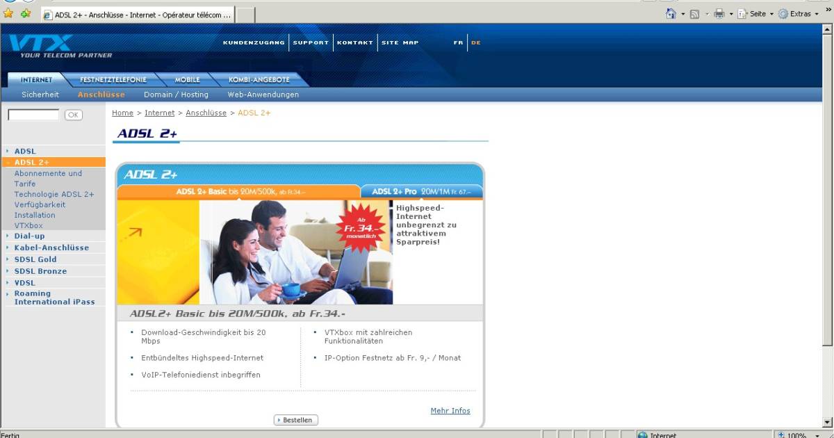 Schweizer VTX-Internet ab 34 Franken - pctipp.ch