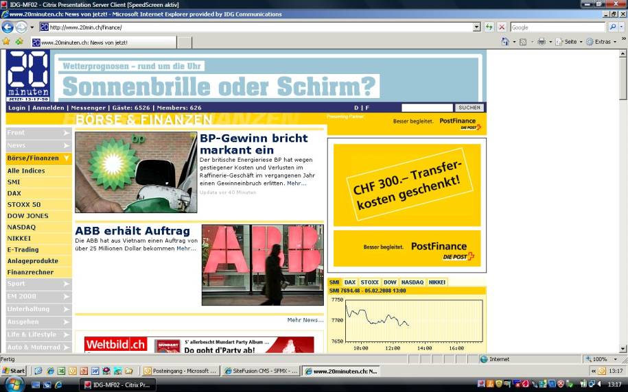 Finanz & Wirtschaft neu auf 20min.ch - pctipp.ch