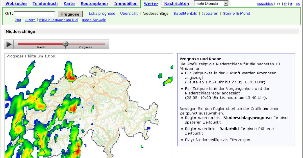 Meteo Search mit Lokalprognosen - pctipp.ch