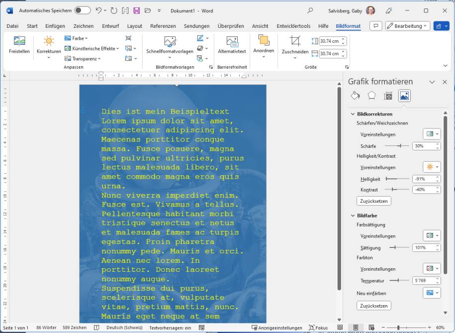 Word: So drucken Sie auch den Seitenhintergrund - pctipp.ch