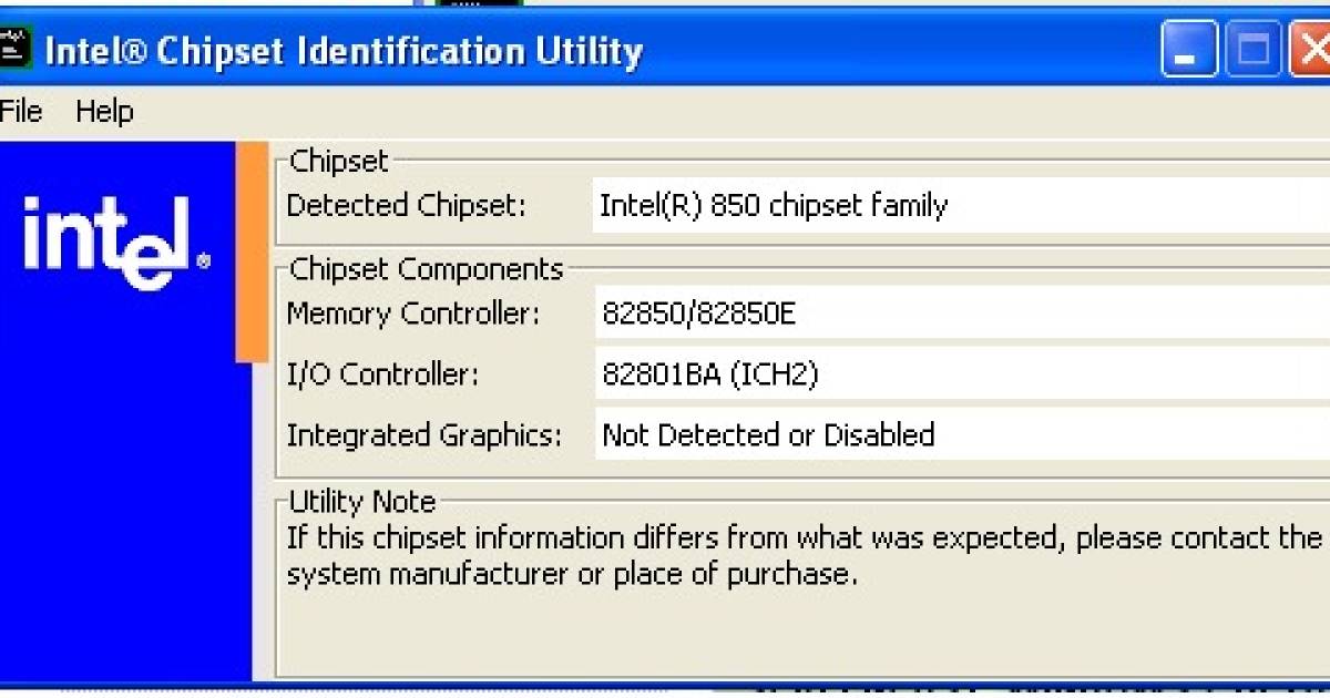 Intel Identification Chipset Utility - pctipp.ch