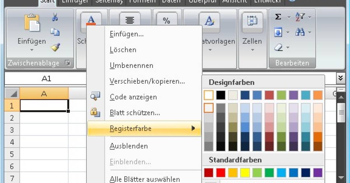Excel: Wie mache ich farbige Reiter? - pctipp.ch