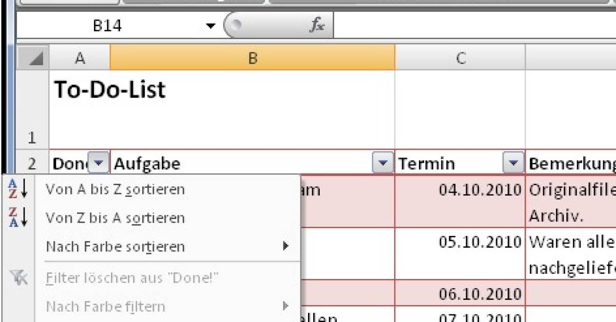 Excel: Zeile automatisch ausblenden - pctipp.ch