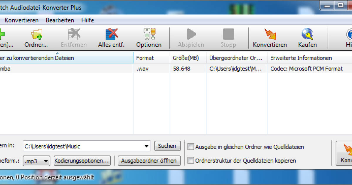 Switch: Audiodateien umwandeln - pctipp.ch