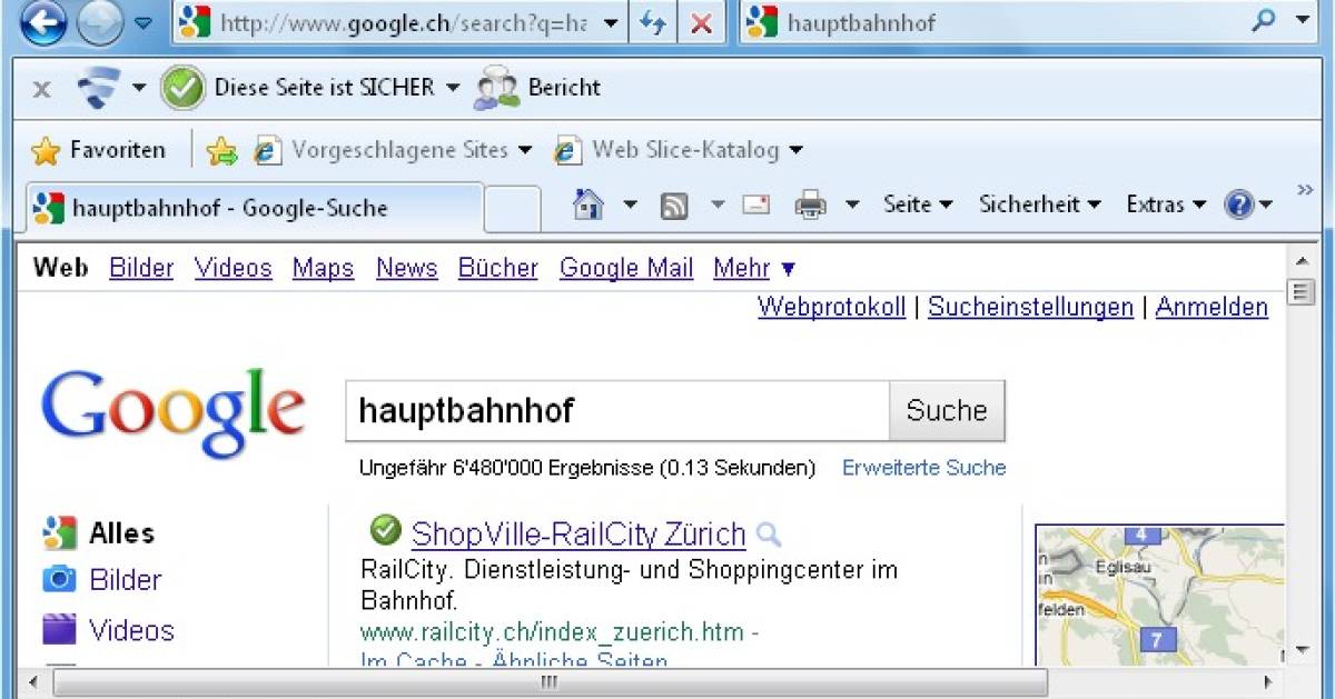 IE: Mit Google.ch statt Google.de suchen - pctipp.ch