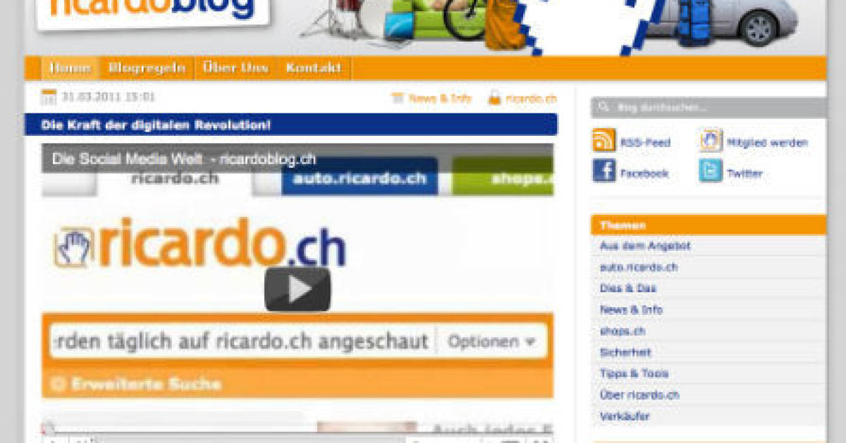 Ricardo.ch blogt jetzt auch - pctipp.ch