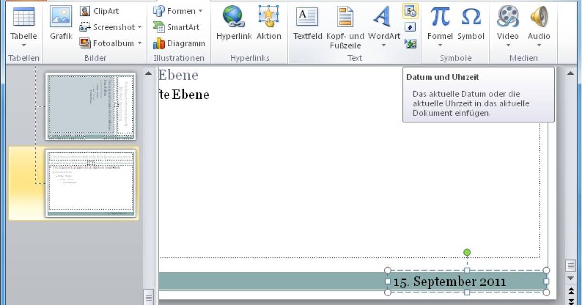 PowerPoint: Datum einfügen - pctipp.ch