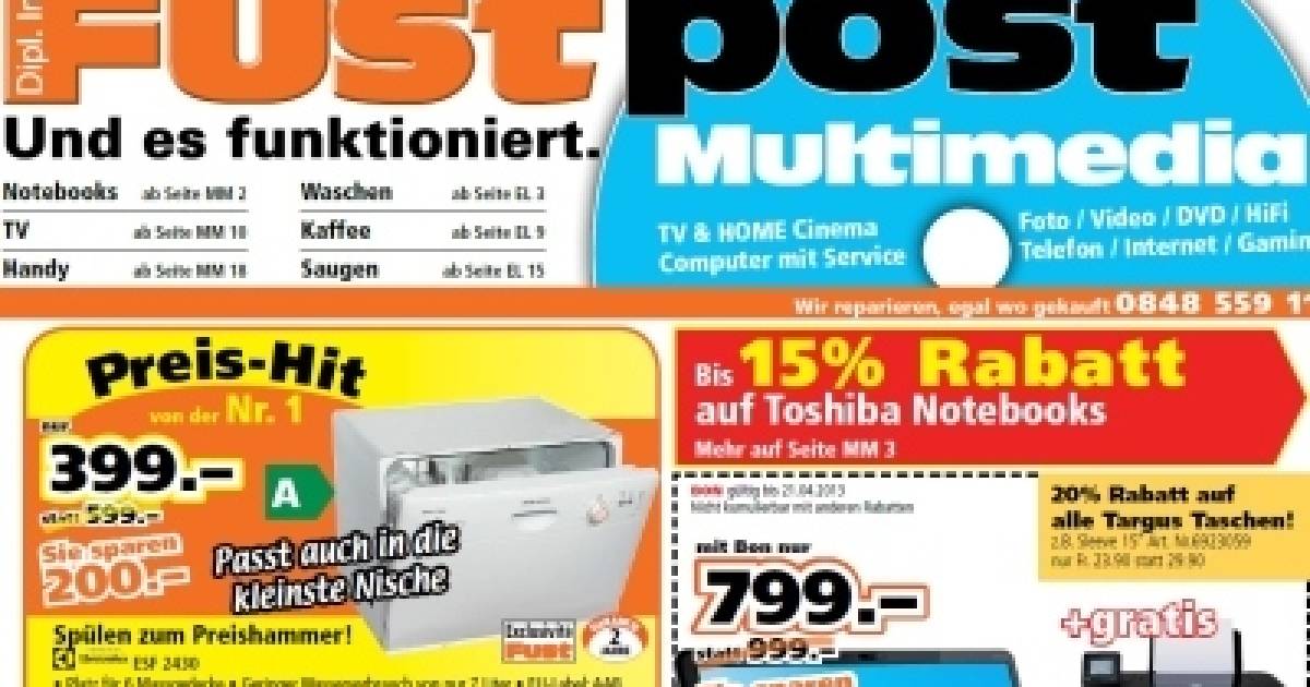 Fust-Flyer: Mega-Rabatte bis 800 Franken - pctipp.ch