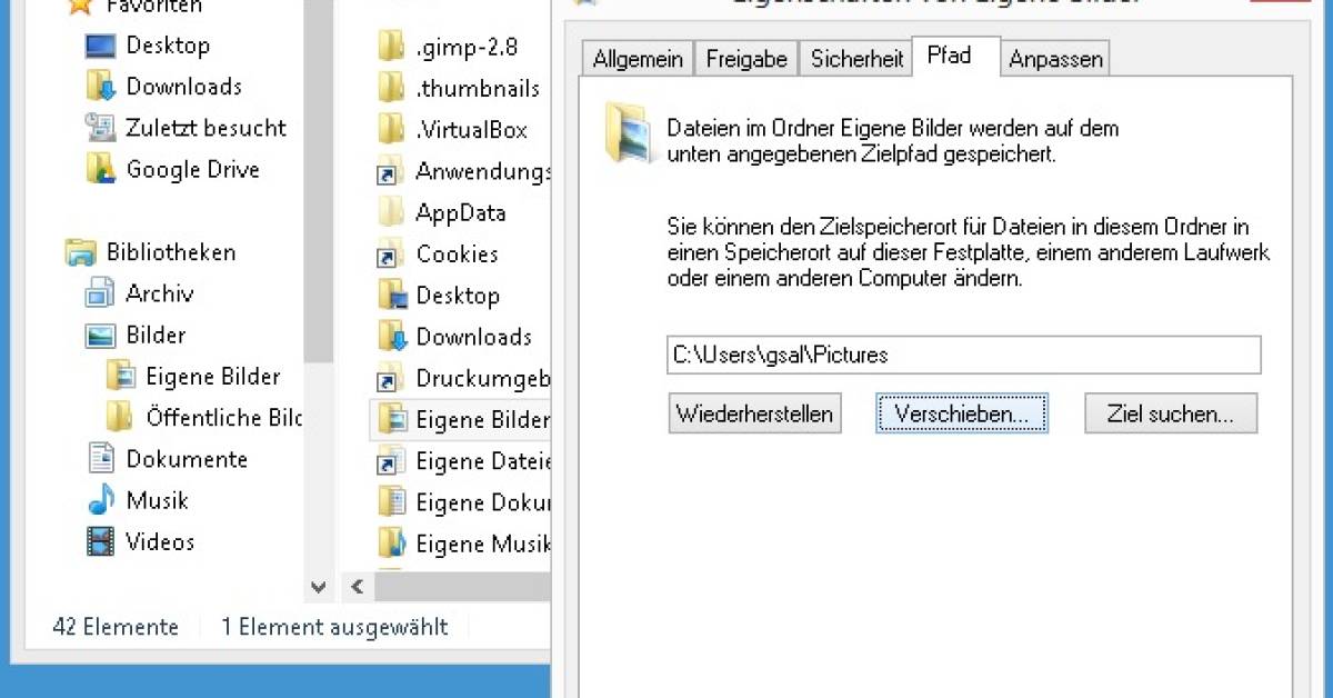 Windows 8: Eigene Dateien verschieben - pctipp.ch