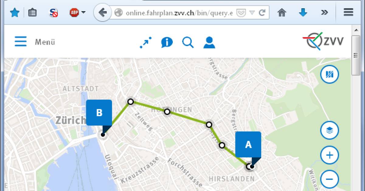 ZVV-Fahrplan: Ortung am Desktop-PC überlisten - pctipp.ch