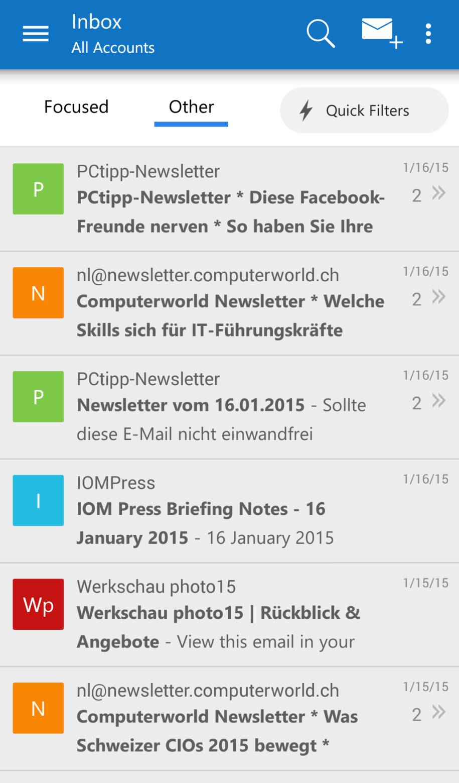 App-Test: Outlook für Android - pctipp.ch