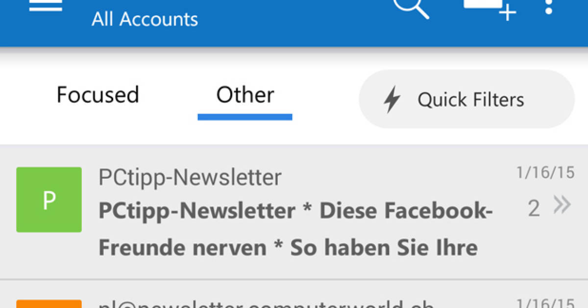 App-Test: Outlook für Android - pctipp.ch