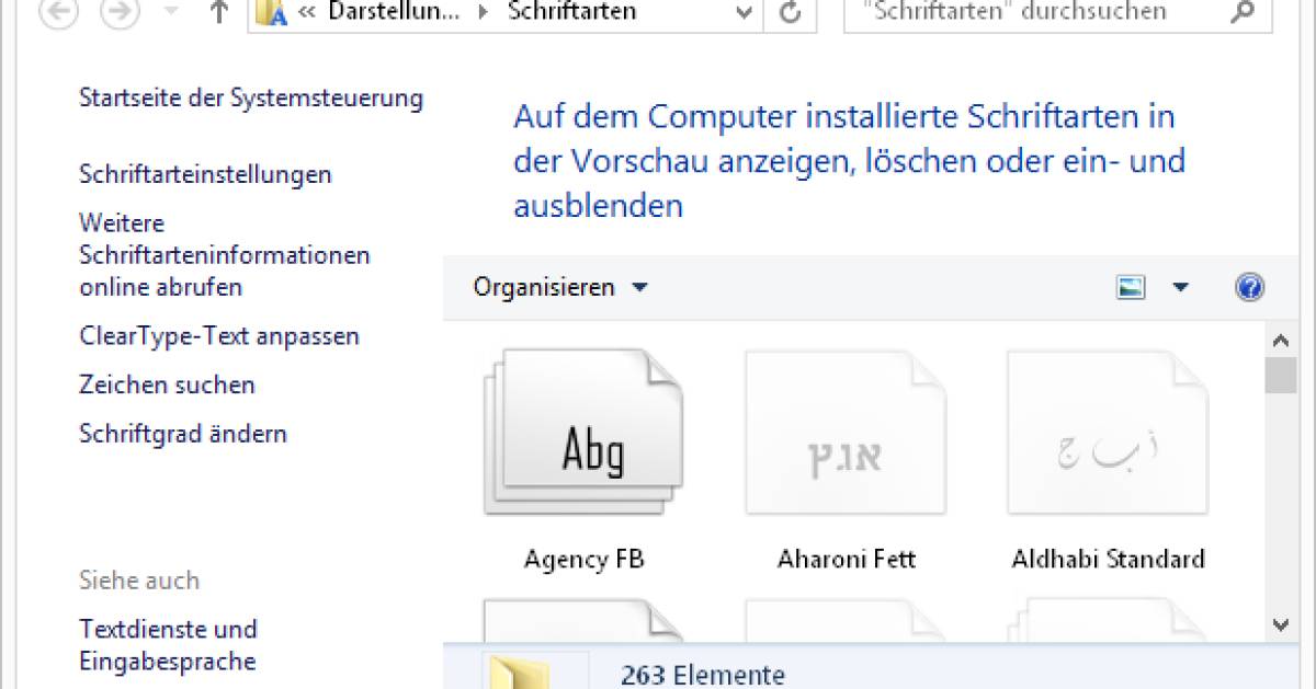 Wie Fonts installieren unter Windows 8.1? - pctipp.ch