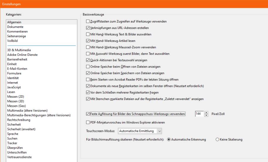 Adobe Reader: Screenshots mit fester Auflösung erstellen - pctipp.ch
