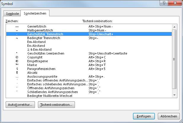 Word: Wort nicht bei Leerzeichen oder Bindestrich trennen - pctipp.ch