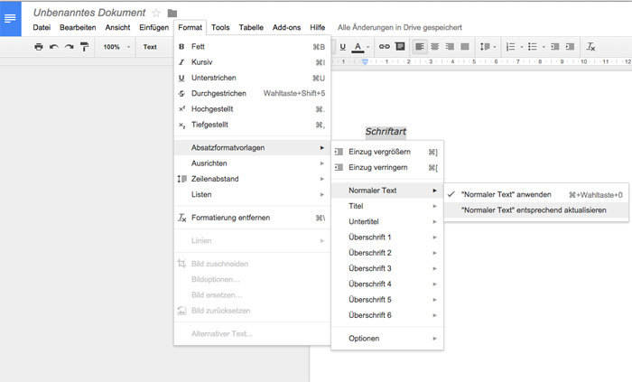 Google Drive: Schriftart ändern - pctipp.ch