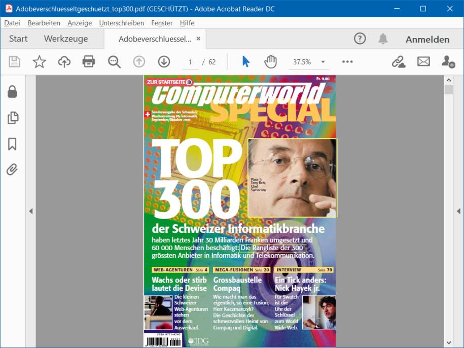 Adobe Acrobat Reader DC ohne Werkzeugleiste starten - pctipp.ch