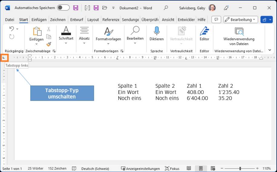 Word: das grosse Tabulatoren-Abc - pctipp.ch