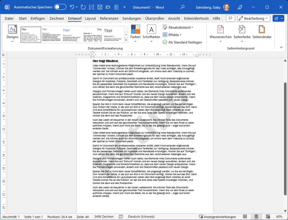 Wasserzeichen in Word und LibreOffice Writer - pctipp.ch