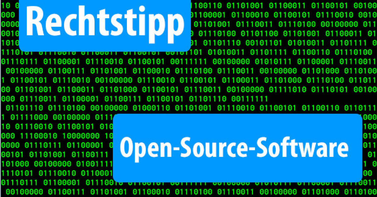 Rechtstipp: Open Source Software - pctipp.ch