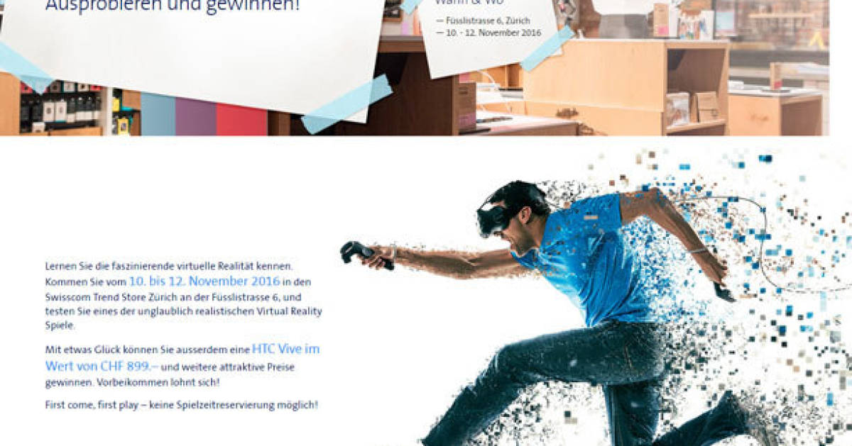 HTC Vive im Swisscom-Shop ausprobieren - pctipp.ch