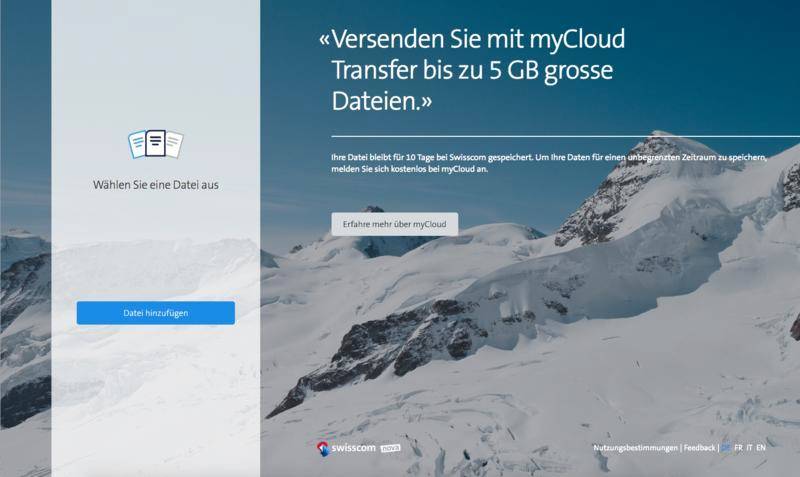 Swisscoms myCloud übermittelt jetzt auch grosse Datenmengen - pctipp.ch