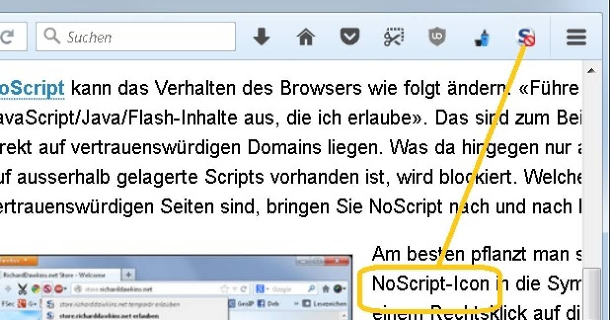NoScript-Icon aus dem Firefox verschwunden - pctipp.ch