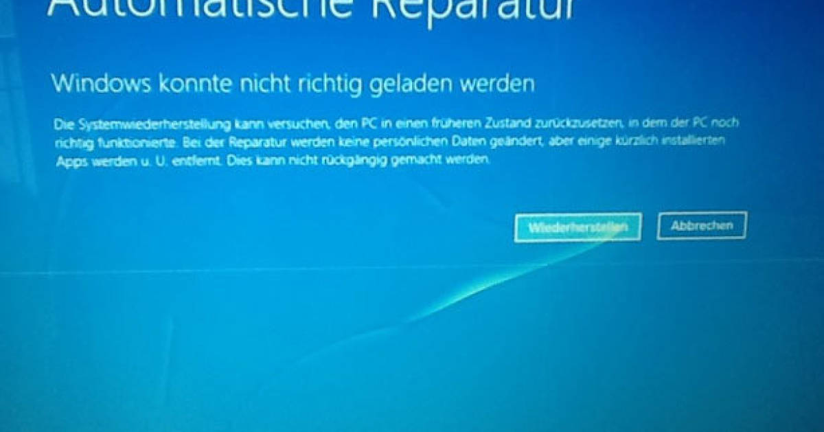 Windows 10: Automatische Reparatur wird vorbereitet - pctipp.ch Windows 10: Automatische Reparatur wird vorbereitet - pctipp.ch