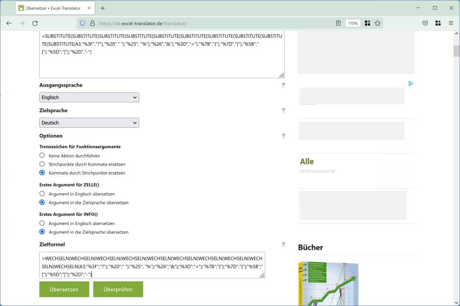 Excel: englische Funktion auf Deutsch eingeben - pctipp.ch