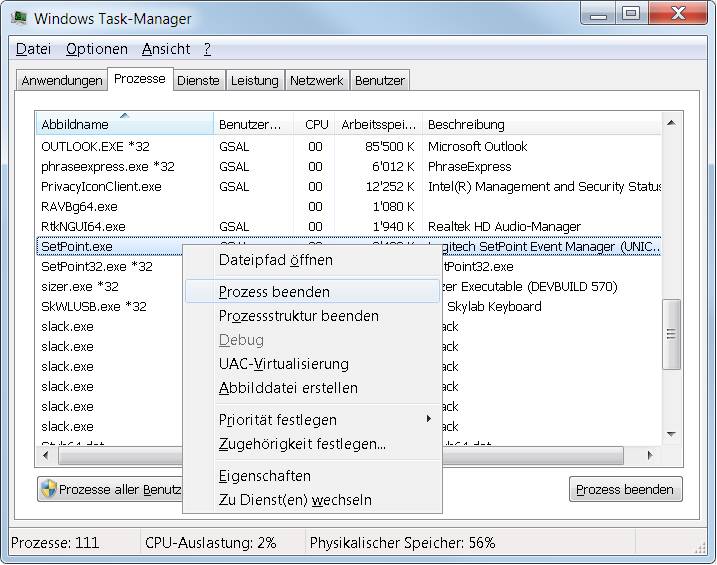 Logitech SetPoint funktioniert nicht - pctipp.ch