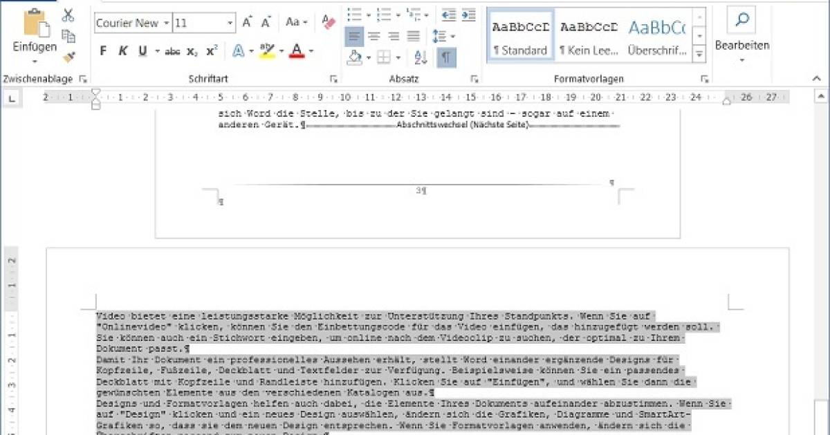 Word: richtiges Löschen eines ganzen Abschnitts - pctipp.ch