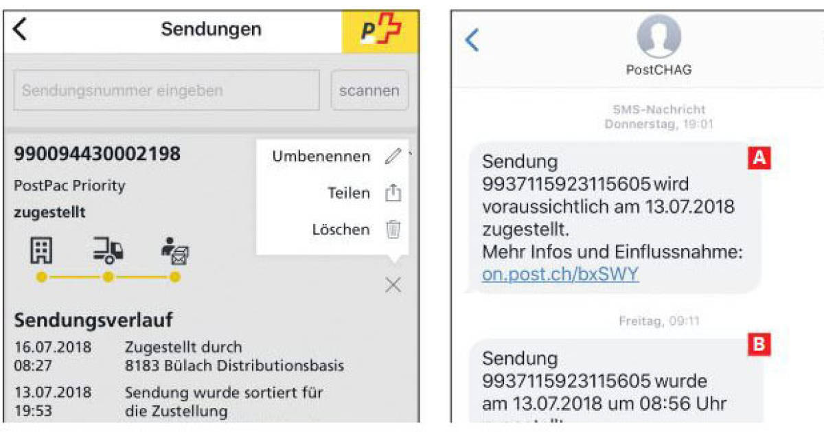 Mit der Post-App seine Päckli verfolgen - pctipp.ch