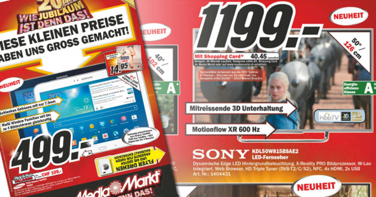 Flyer-Check: Preiskracher zum Media-Markt-Jubiläum - pctipp.ch