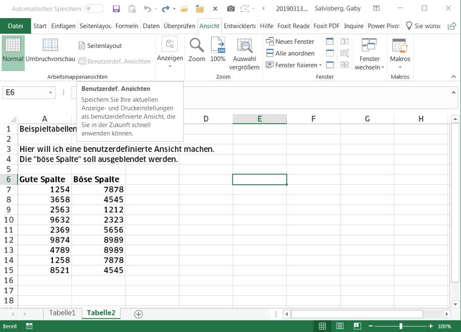 Excel Benutzerdefinierte Ansicht Nicht Aktivierbar Pctippch