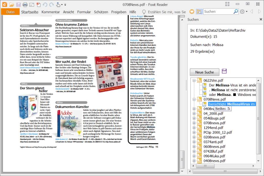 PDF-Volltextsuche mit Foxit Reader - pctipp.ch