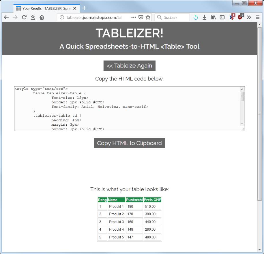 Excel/Web: Tabelle schnell aus Excel ins Web kopieren - pctipp.ch