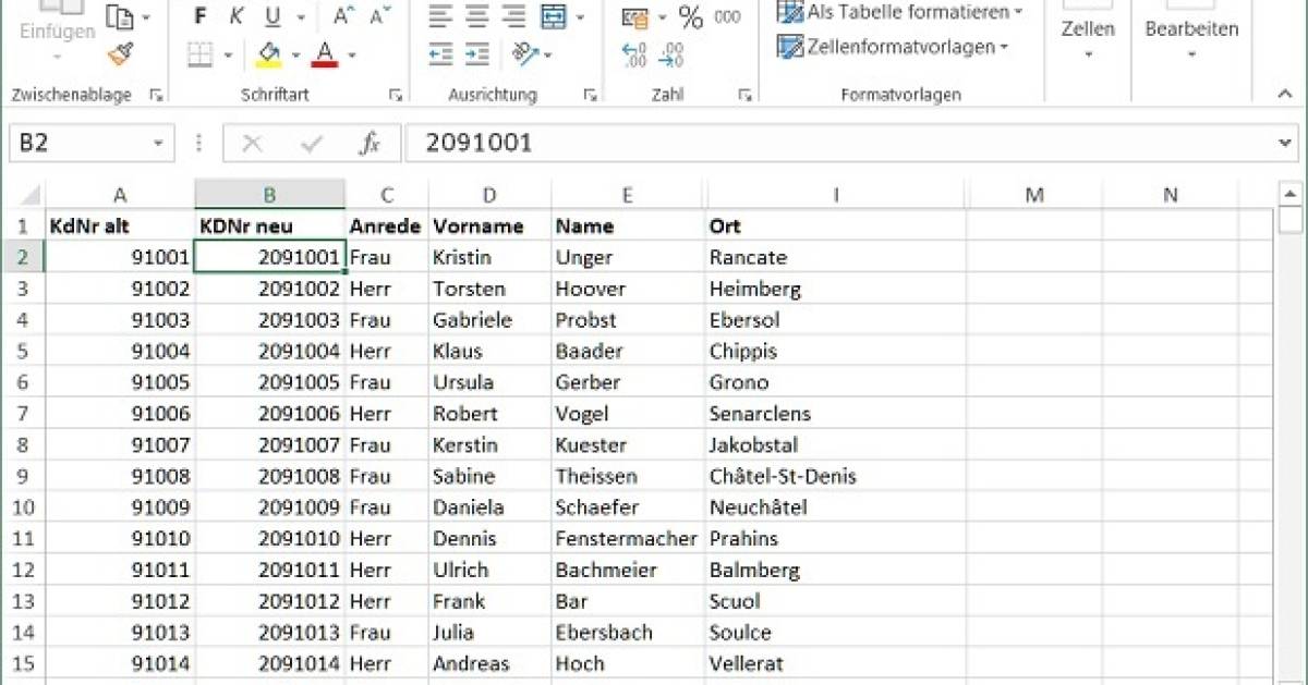 Excel: Kunden- oder Artikelnummer verlängern - pctipp.ch