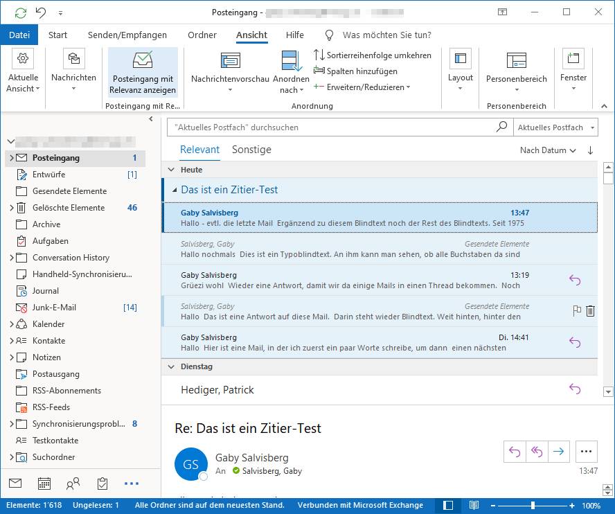 Outlook: Mails einzeln anzeigen oder nach Unterhaltung gruppieren ...