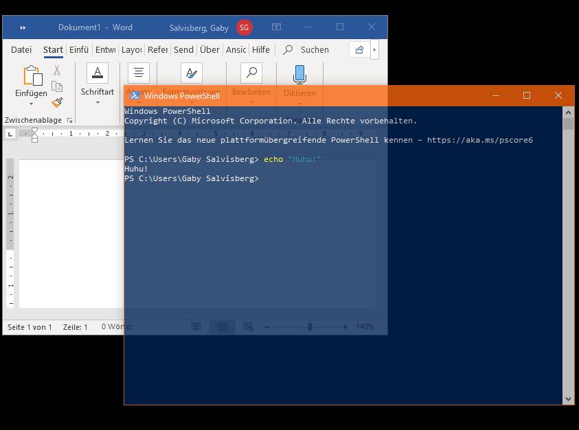 Nicht nur, weils schön ist: PowerShell-Fenster transparent machen ...