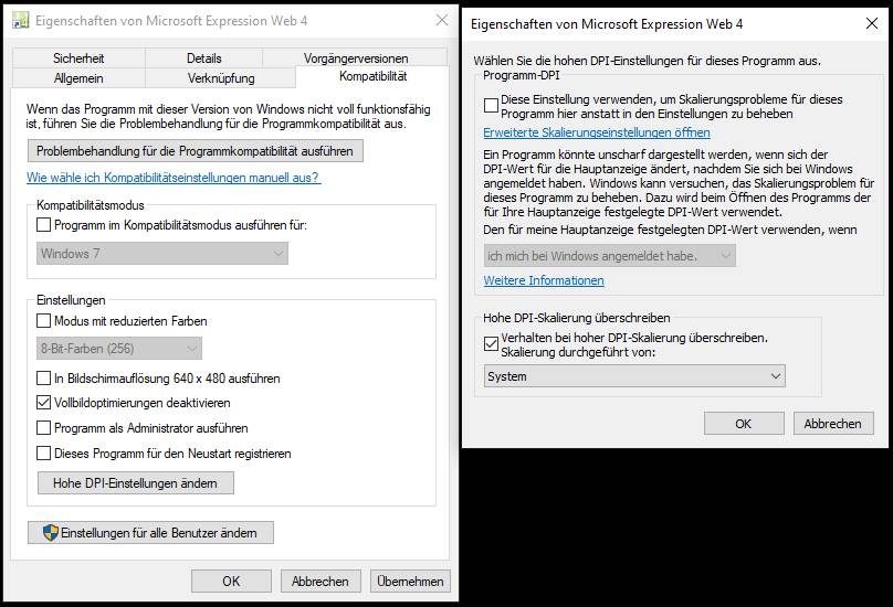 Windows 10: Alte Software wird unscharf oder zu klein dargestellt ...