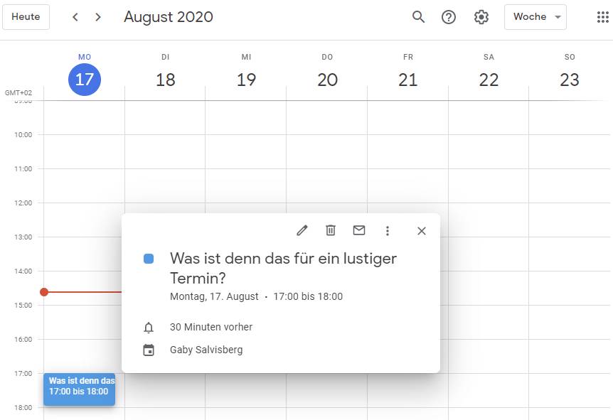 Wann wurde dieser Termin im Google-Kalender erstellt? - pctipp.ch