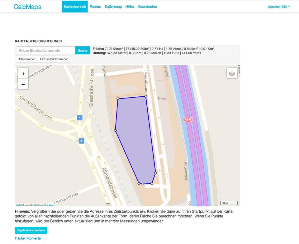 CalcMaps – Karten messen und vermessen - pctipp.ch