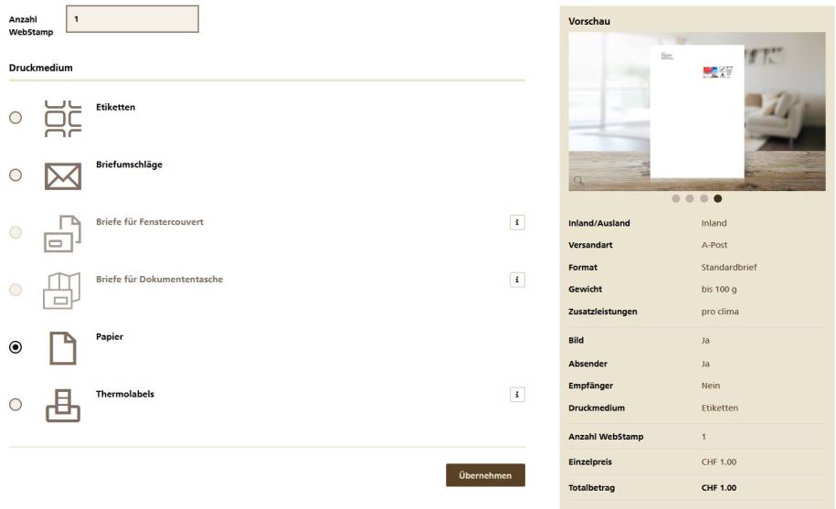 WebStamp: persönliche Briefmarke online erstellen und ausdrucken ...