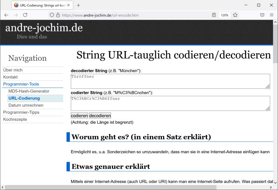 Umlaute URL-gerecht kodieren oder dekodieren - pctipp.ch